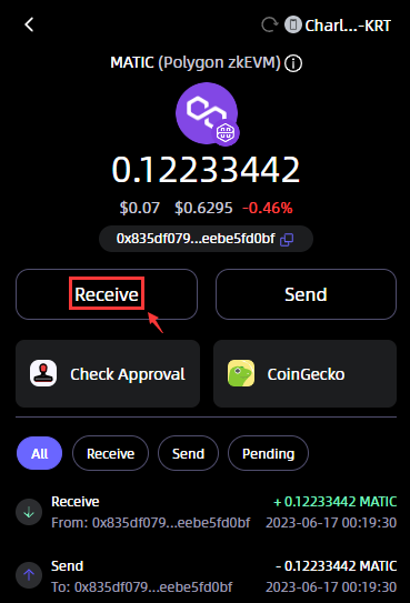 How to receive or send $ETH(Polygon zkEVM) with SafePal Extension Wallet – SafePal Help Center